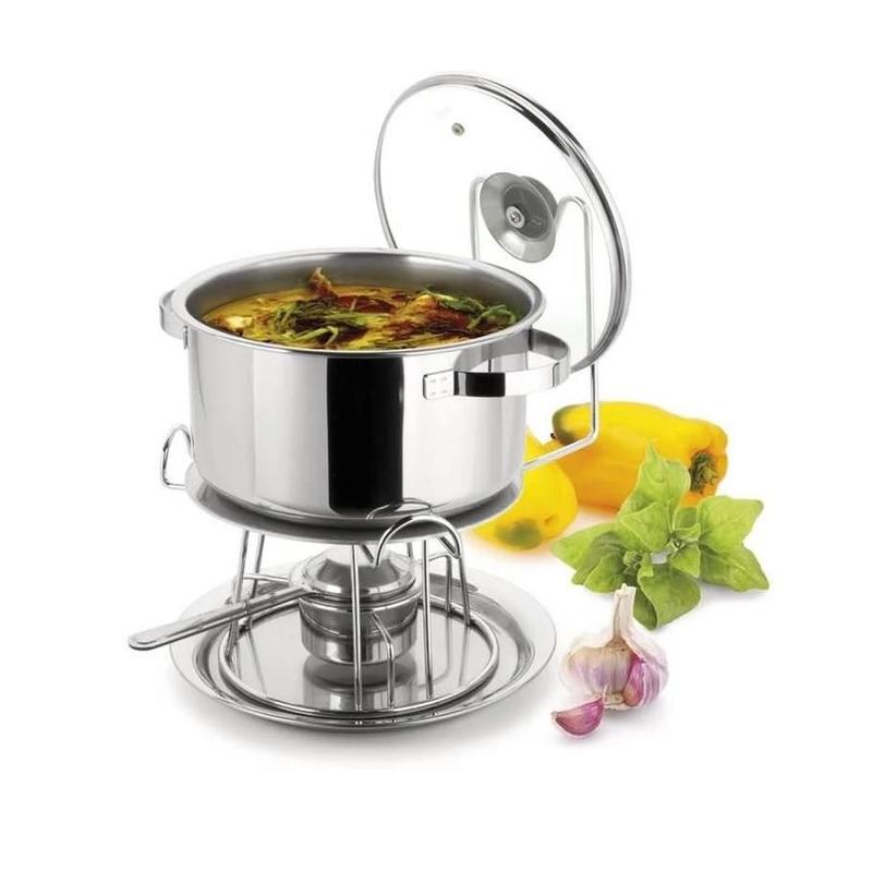 Rechaud Inox 8,2 Litros Panela Buffet Restaurante Sopa Feijão Grande ...