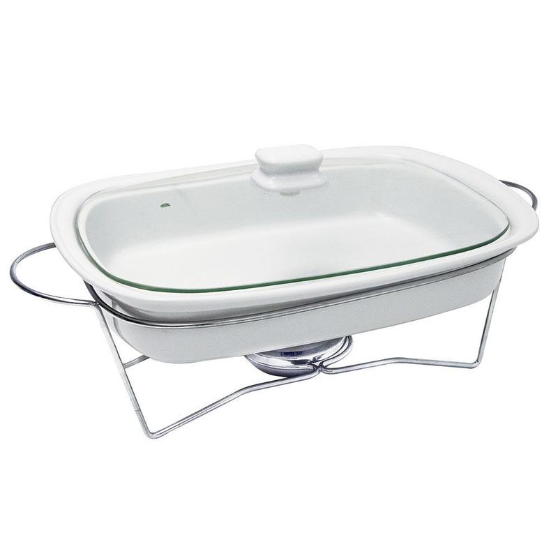 Rechaud Porcelana com Tampa de Vidro Versalhes 45cm - Meridi ...