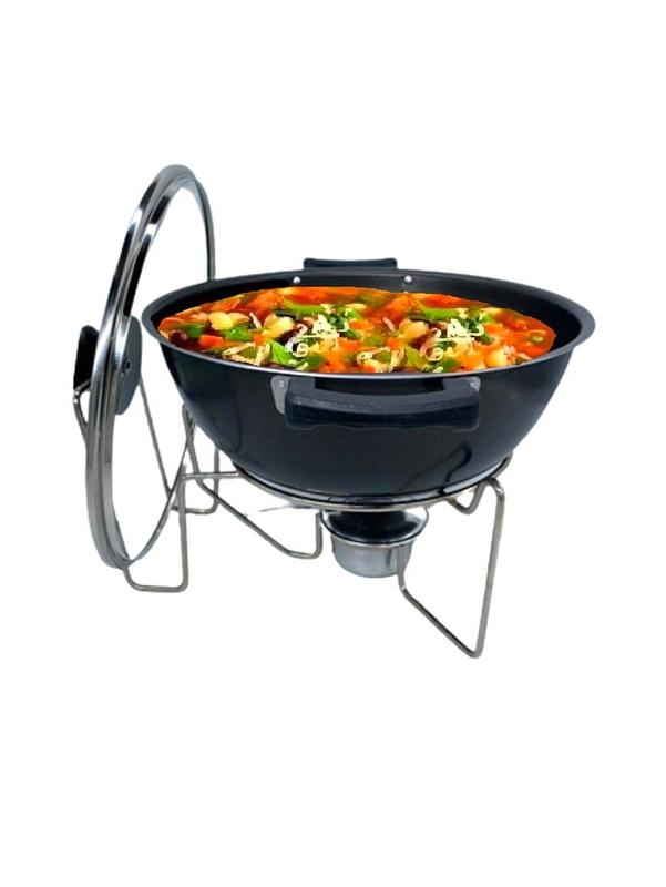 Rechaud preto com teflon 4,2l em alumínio c/ suporte e tampa - Le ...