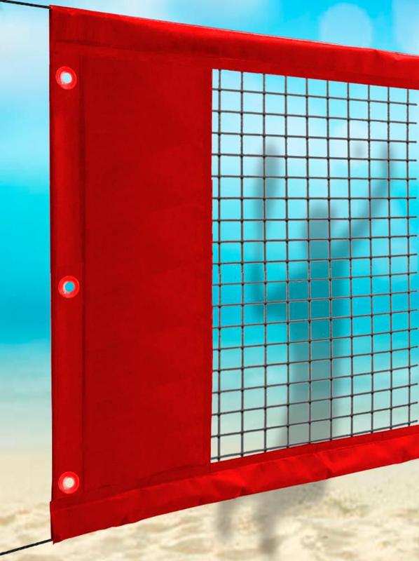 Rede Multiuso Zaka Volei Beach Futevolei com banda lateral Vermelha 9,60m x 1m - Rede de Vôlei ...