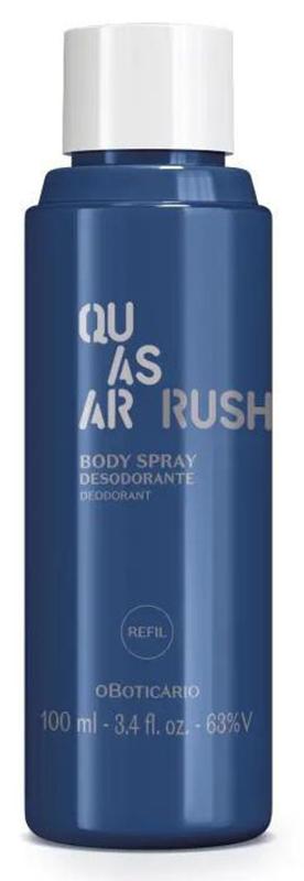 Refil body spray quasar rush o boticário 100ml - Desodorante - Magazine ...