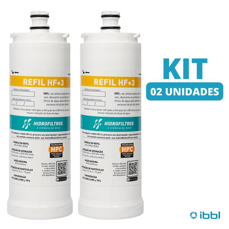 Refil Filtro IBBL Purificador de Água Compatível HF+3 Original Kit 2 ...