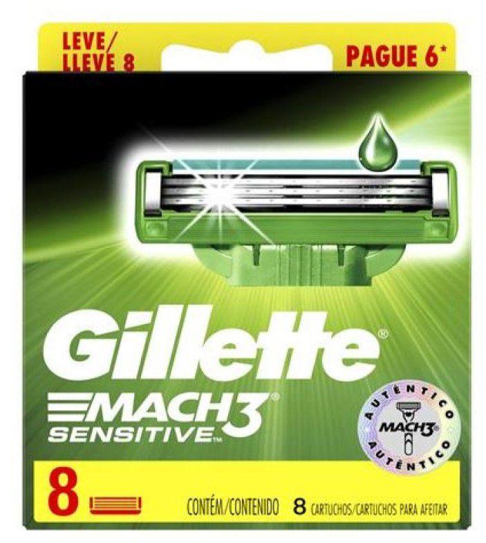 Refil Gillette Mach3 Sensitive Com 08 Cartuchos - Lâmina e Carga para ...
