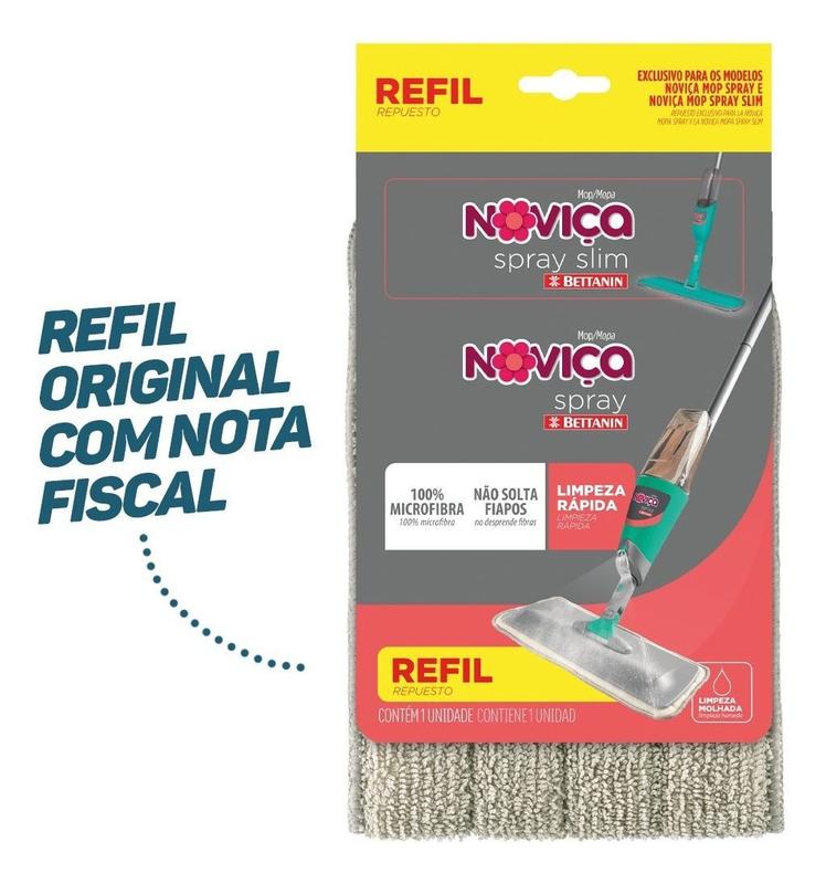 Refil Mop Spray Rodo Mágico Pano 100% Microfibra Bettanin - Refil Mop ...