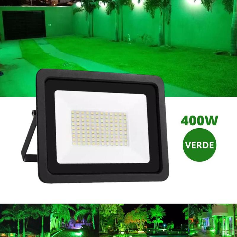 Refletor 400W LED SMD Slim Mini Holofote Verde IP67 Bivolt - LED Force ...