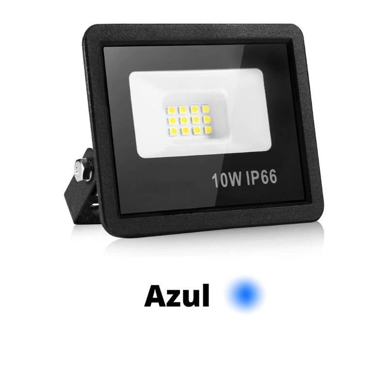 Refletor Led 10w Azul SMD Prova D'Água Bivolt Jardim - LedLamp ...