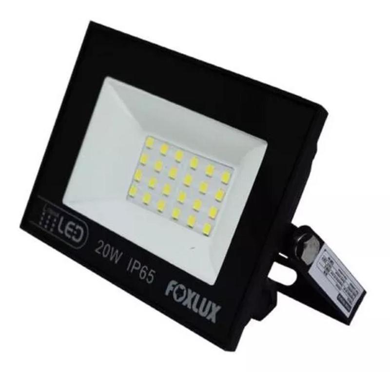 Refletor Led 20w Preto Bivolt 6500k Foxlux - Refletor - Magazine Luiza