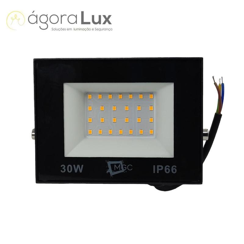 Refletor LED 30W SMD IP66 Luz Quente 3000K - Bivolt - Mgc - Refletor - Magazine Luiza