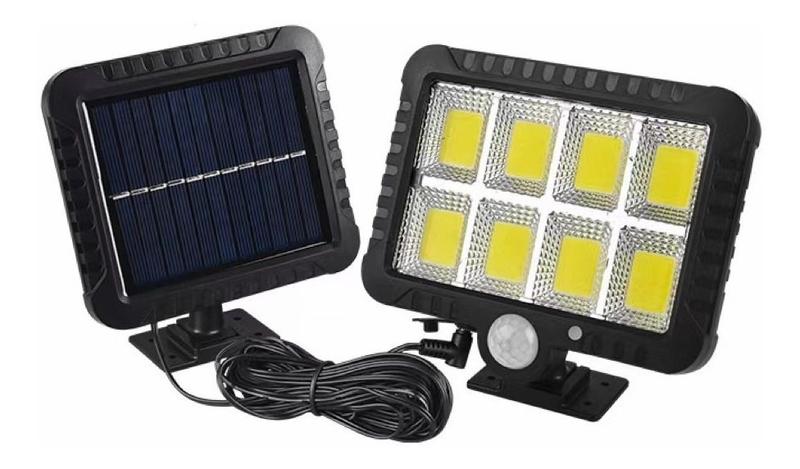 Refletor LED Holofote Solar de Parede C/ Sensor Presença 3 Funções IP65 ...