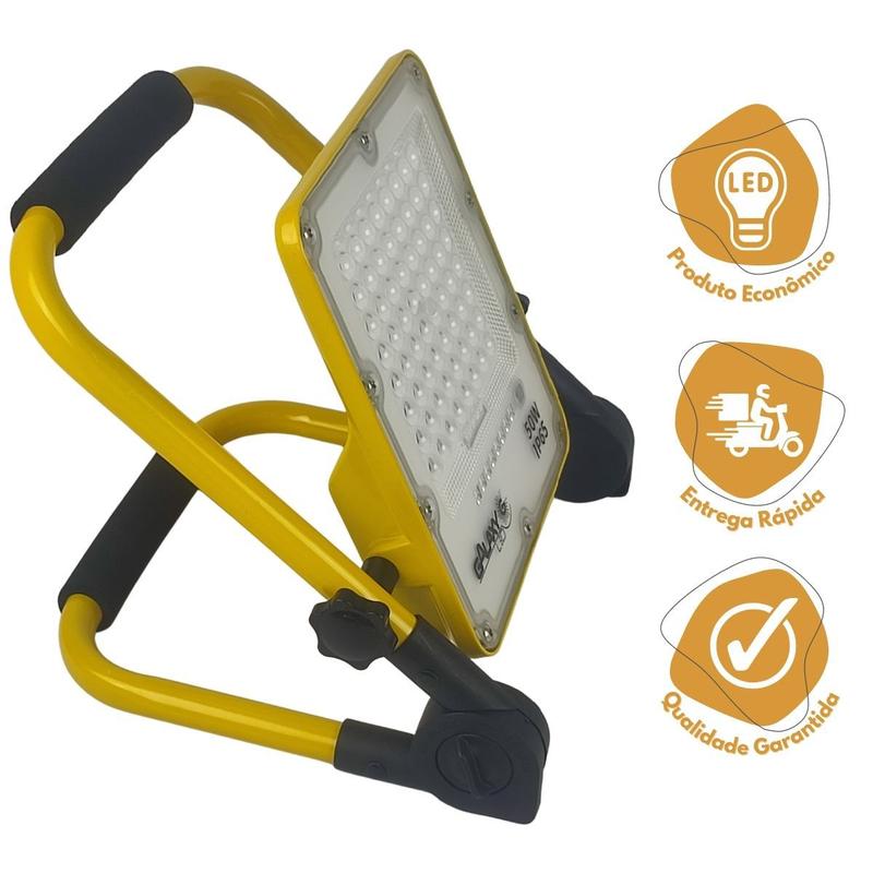 Refletor led portatil 50w 6500k recarregavel bivolt galaxy - Refletor ...