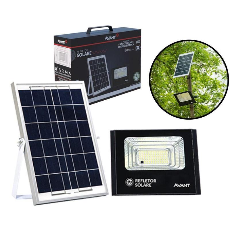 Refletor Led Solar Avant 25W Preto 6500k Luz Branca - Refletor ...