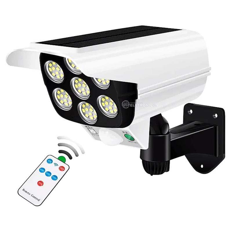 Refletor Solar Sem fio 77 LED 200W Formato Câmera Falsa Com Sensor de ...