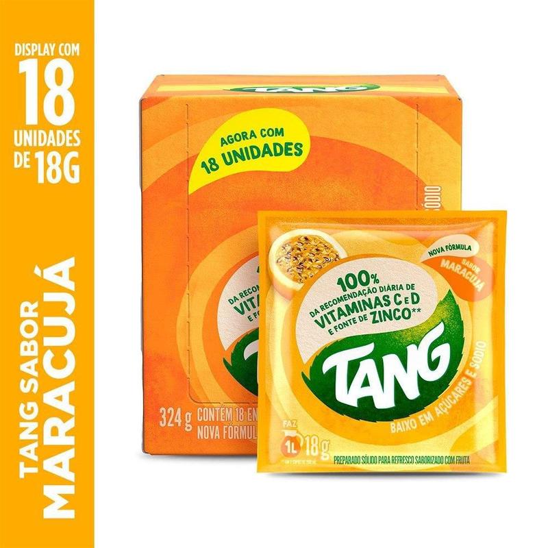 Refresco em Pó Tang Maracujá 18g Display com 18 Unidades - Suco ...