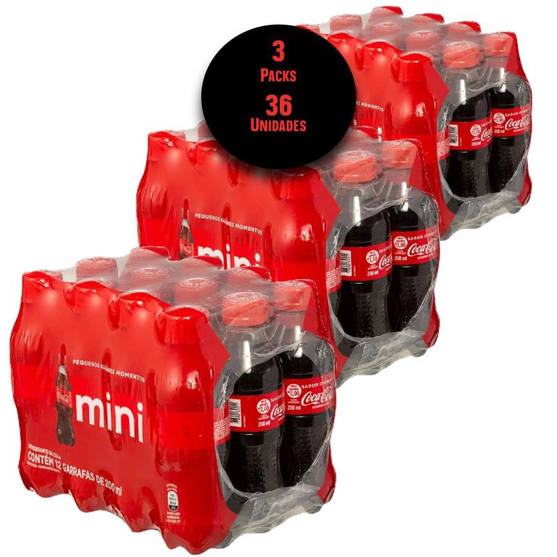 Refrigerante Coca-Cola Mini PET 200ml (36 unidades) - Coca Cola ...