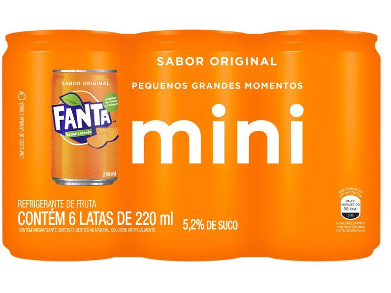 Refrigerante Lata Fanta Laranja - 6 Unidades 220ml - Refrigerante - Magazine Luiza