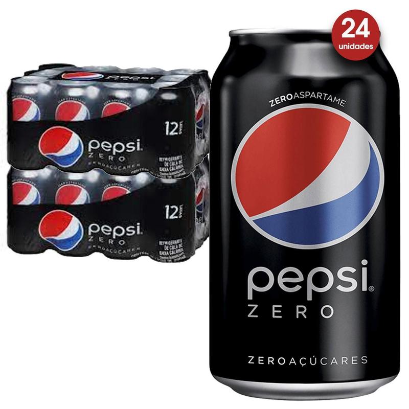 Refrigerante PEPSI Zero 350ml - Sem Calorias (24 Latas) - Refrigerante ...