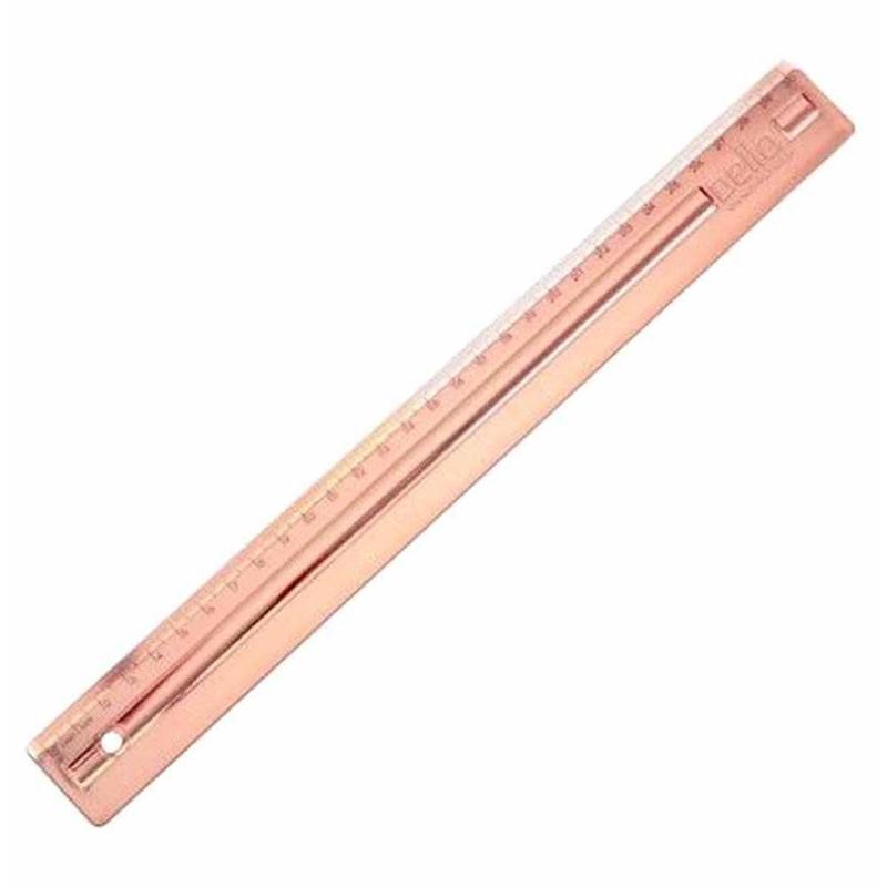 Regua 30cm metalizada rose gold 3112.rg / un / dello - Régua Escolar ...
