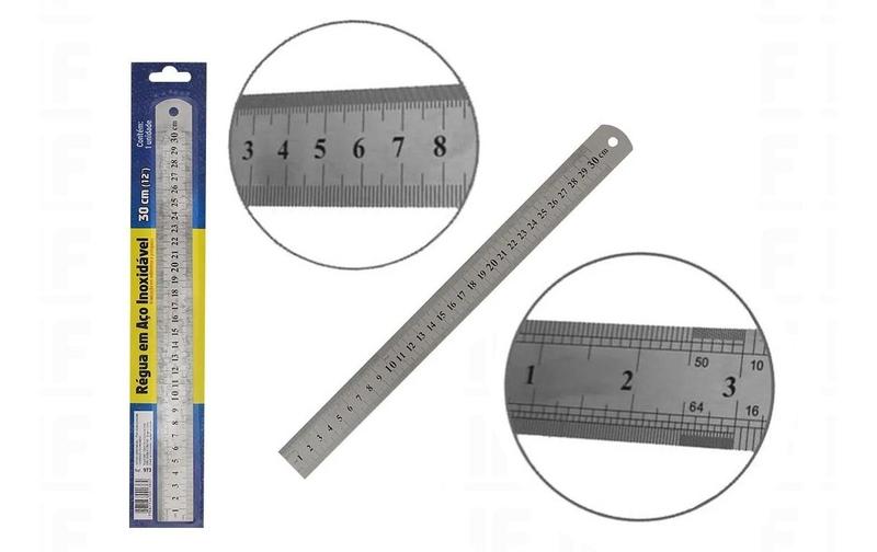 Régua Aço Inox 30cml Dupla Face - Western - Régua para Patchwork ...
