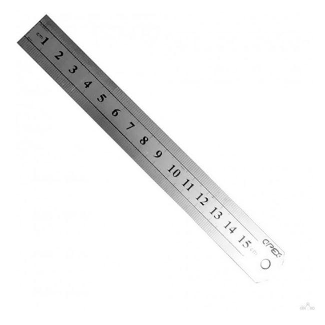 Régua de Metal Apex - 15 cm - Lextac - Régua Escolar - Magazine Luiza