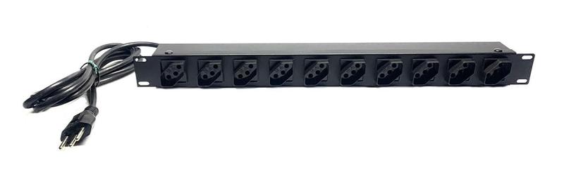 Régua de tomada rack 19" - 10 amperes - 10 tomadas 2 metros - CTC ...