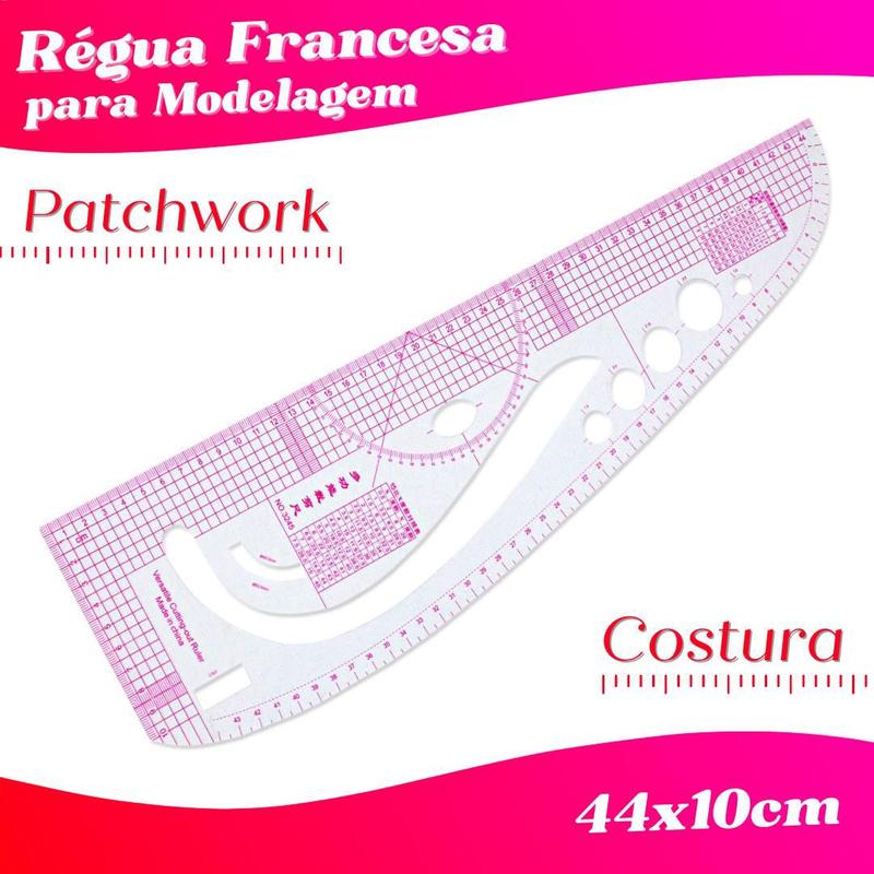 Régua Francesa Para Modelagem - Patchwork - Costura - MGC - NYBC - Régua para Patchwork ...