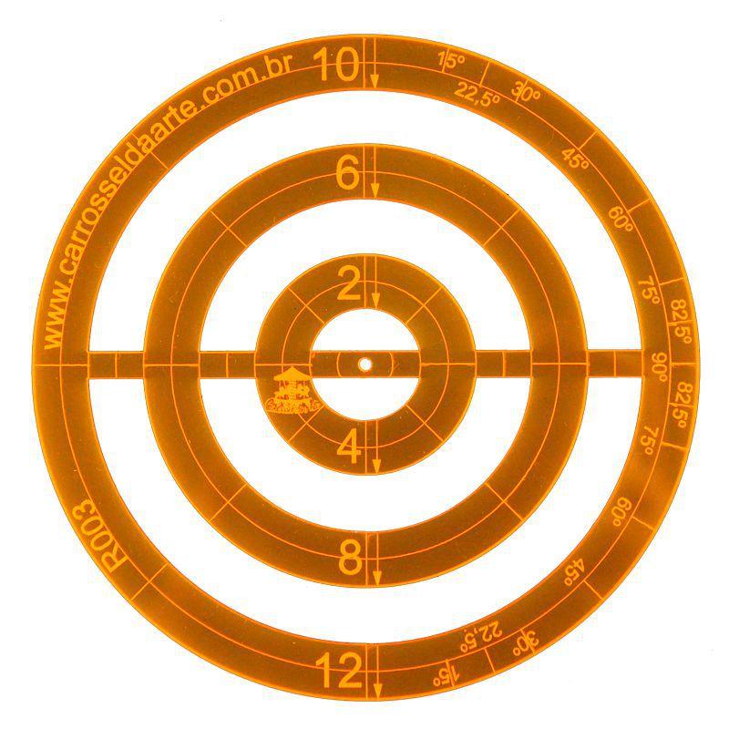 Régua para Patchwork Redonda 12cm - Carrossel Da Arte - Régua para ...