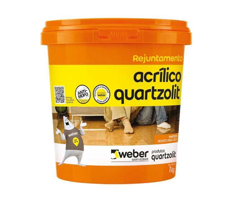 Rejunte Acrílico Pronto p/uso 1kg Quartzolit Diversas cores - Rejunte ...
