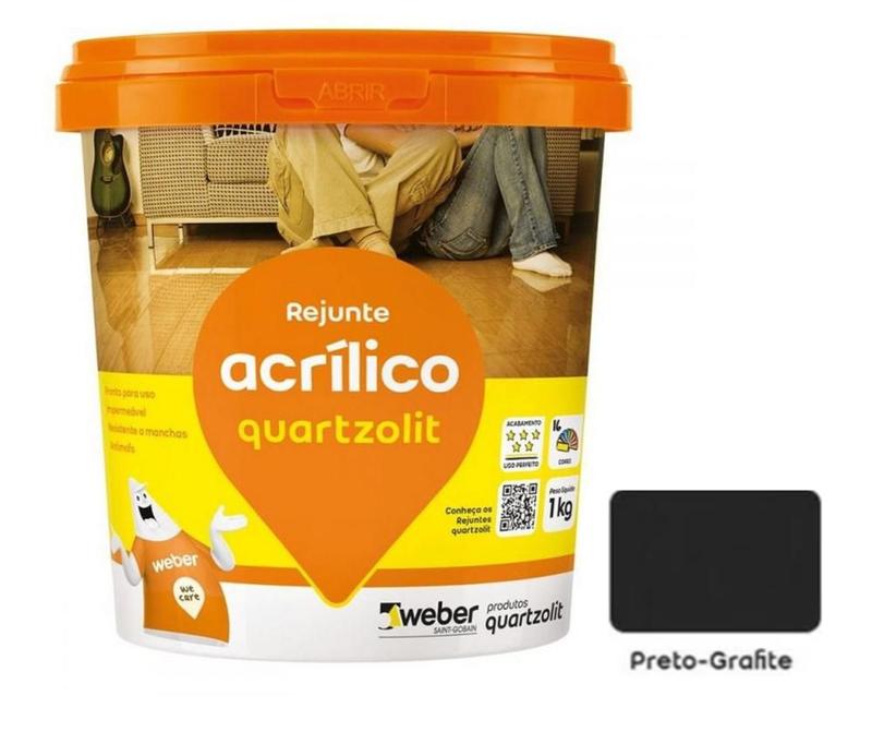 Rejunte Acrílico Pronto p/uso 1kg Quartzolit Diversas cores - Rejunte ...