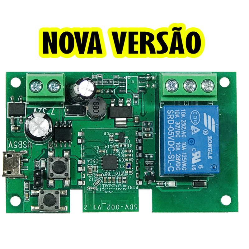 Relé Placa Módulo Wifi Pulso 1ch Portão Garagem Fechadura 7v 12v 32v ...