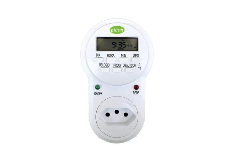 Rele Timer Digital TE-30 Bivolt P/ Tomada 8 Posições De Memoria On/Off ...