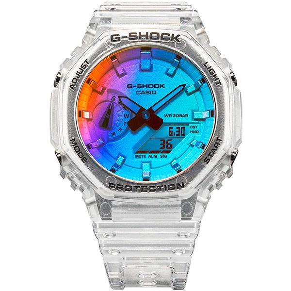 Relógio Casio G-Shock GA-2100SRS-7ADR Carbon Iridescent Color Rainbow ...