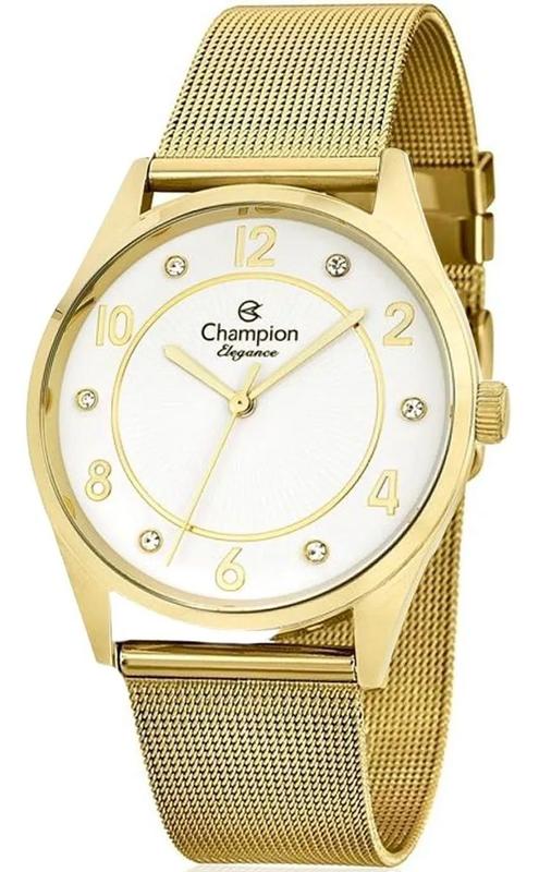 Relógio Champion Dourado Magnum Feminino Conformável Leve Colar e ...