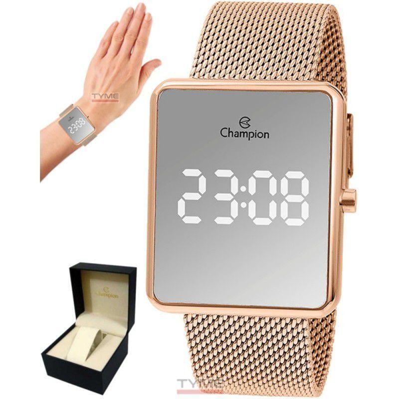 Relógio Champion LED Digital Espelhado Unissex CH40080Z Rosé - LED ...