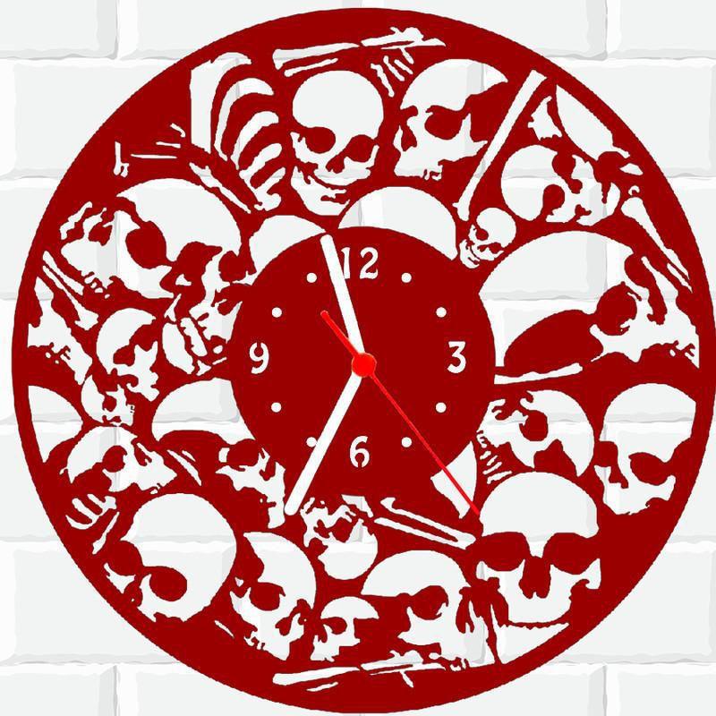 Relógio De Madeira MDF Parede Caveira Terror Horror 2 - 3D Fantasy ...