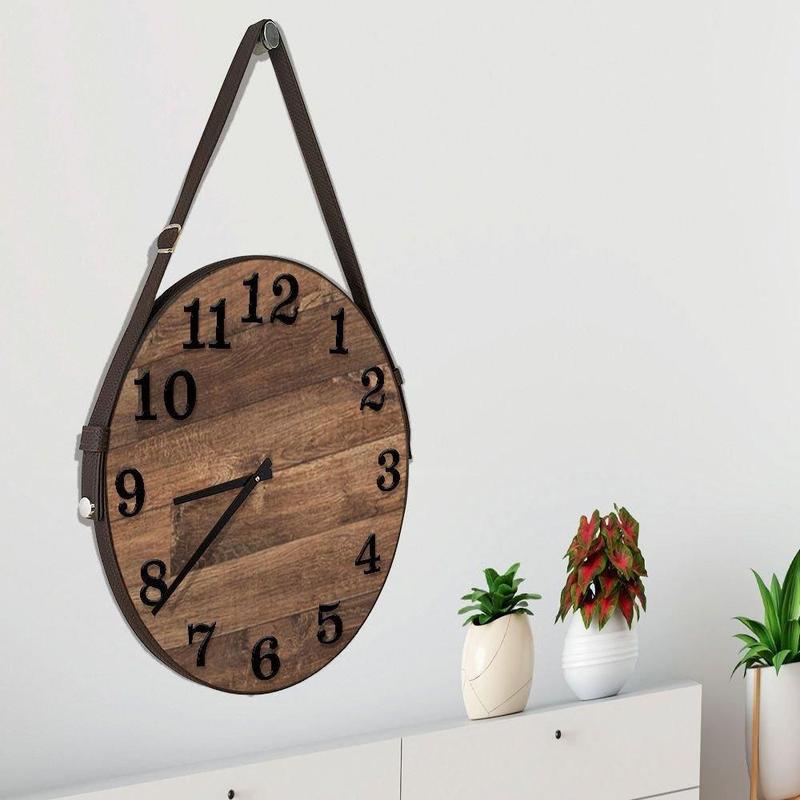 Relógio De Parede Premium Madeira Ripada Com Número Em Relev - Prego E Martelo - Relógio de ...
