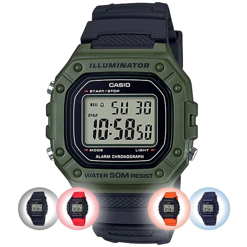 Relógio de Pulso Casio Illuminator Masculino Digital Esportivo Prova Dágua 50 Metros Verde Preto ...