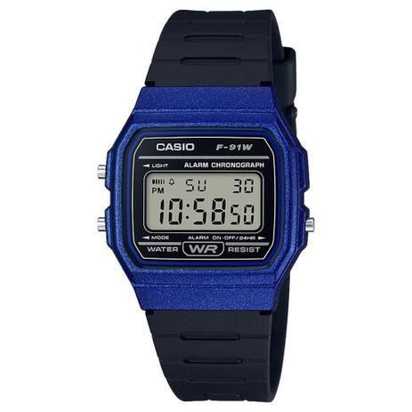 Relógio Digital AZUL Casio F-91WM-2ADF - Relógio Masculino - Magazine Luiza