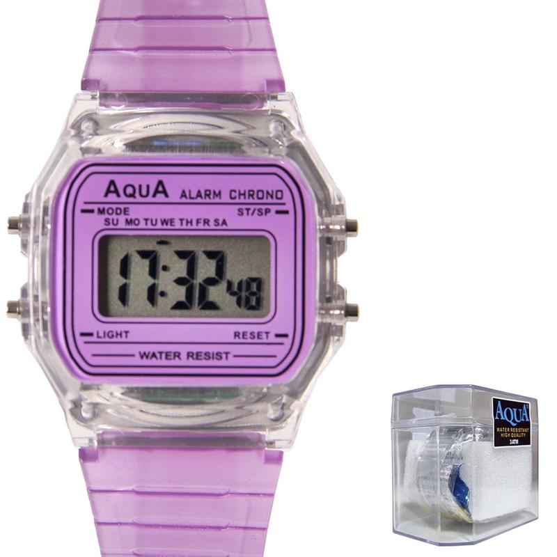 Relógio Digital Feminino e Masculino Modelo Aqua Clássico Vintage À ...