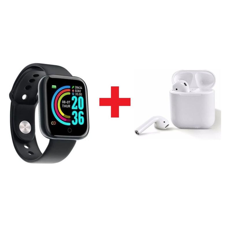 Relógio Digital Masculino Feminino Smartwatch D20 + Fone De Ouvido ...