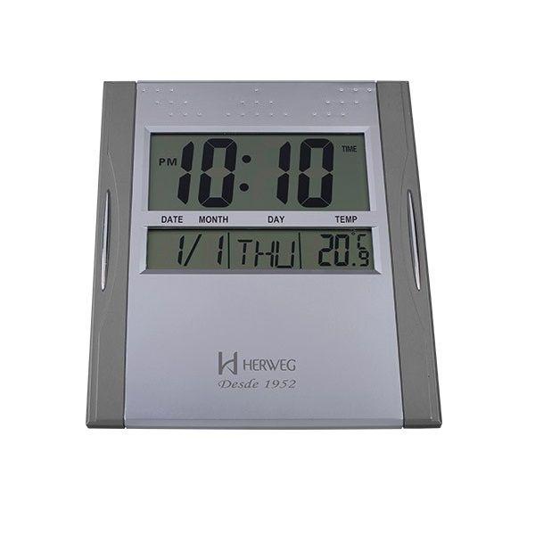 Relógio Digital Parede e Mesa Herweg 6474071 Cinza - Relógio ...