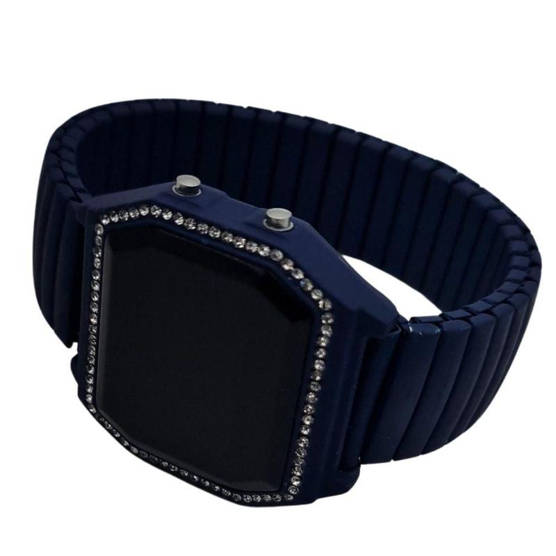 Relógio Feminino Digital Led Luxo Pulseira Elástica - Was - Relógio ...