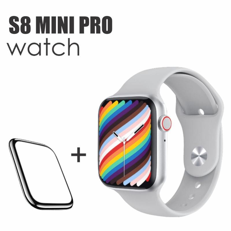 Relógio Inteligente S8 Mini Pro Branco Sport Watch band Metal Shell ...