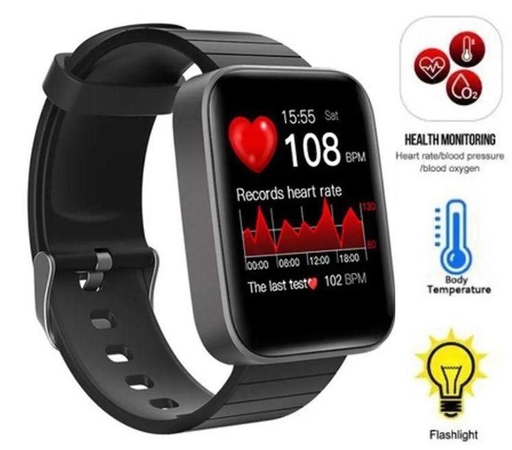 Relógio Inteligente Smartwatch T68 Com Temperatura Corporal ...