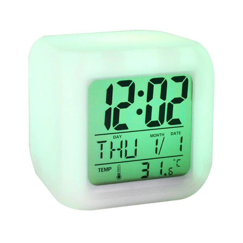 Relógio LED 7 cores Cubo digital Data temperatura - Melbor - Relógio de ...
