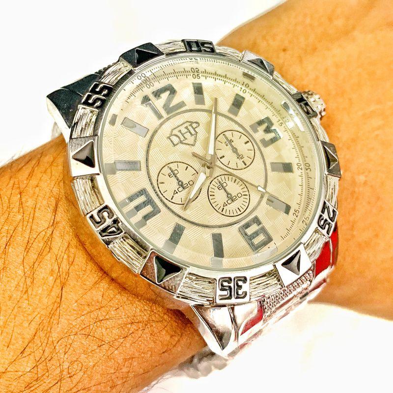 Relogio Masculino Aço Inox Super Exclusivo Prova D'agua - Alra ...