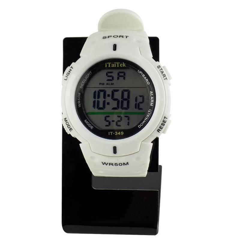Relógio Masculino Digital A Prova D' Água Branco Calendário - Itaitek ...