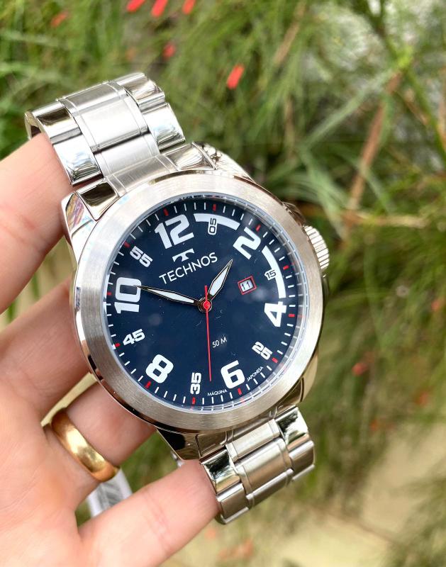 - RELÓGIO MASCULINO TECHNOS COM CALENDÁRIO À PROVA D' ÁGUA 50m. - Relógio Masculino - Magazine Luiza