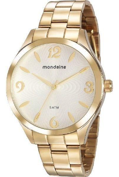 Relógio Mondaine Dourado Feminino Analógico Barato Cor da correia ...