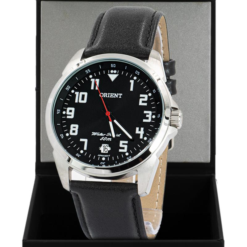 Relógio Orient Masculino Prata Relógio Pulseira Couro Relógio Original ...