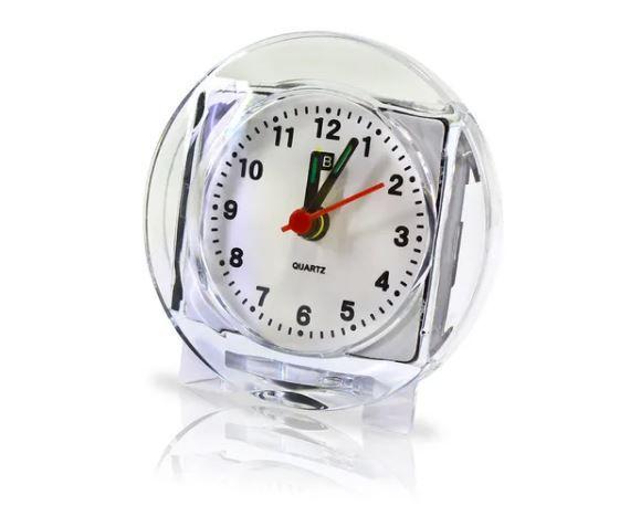 Relógio Pequeno com Alarme Despertador Transparente Cores Mesa-r1 ...